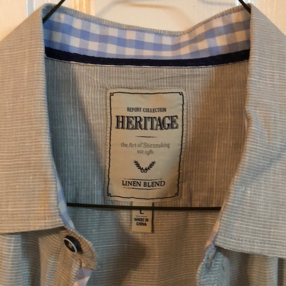 Heritage Report Collection Linen Blend Shirt - Gem